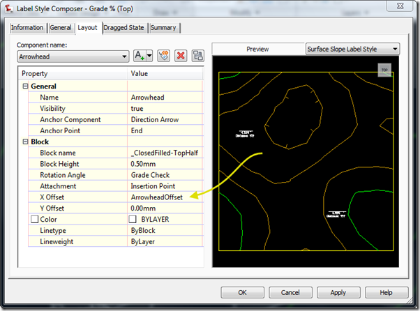 Civil 3D Reminders: Slope Arrow – Custom Arrow